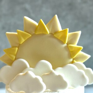 Sun Cake Topper , Fondant Sun Cake Topper , Sunshine and Clouds , First ...
