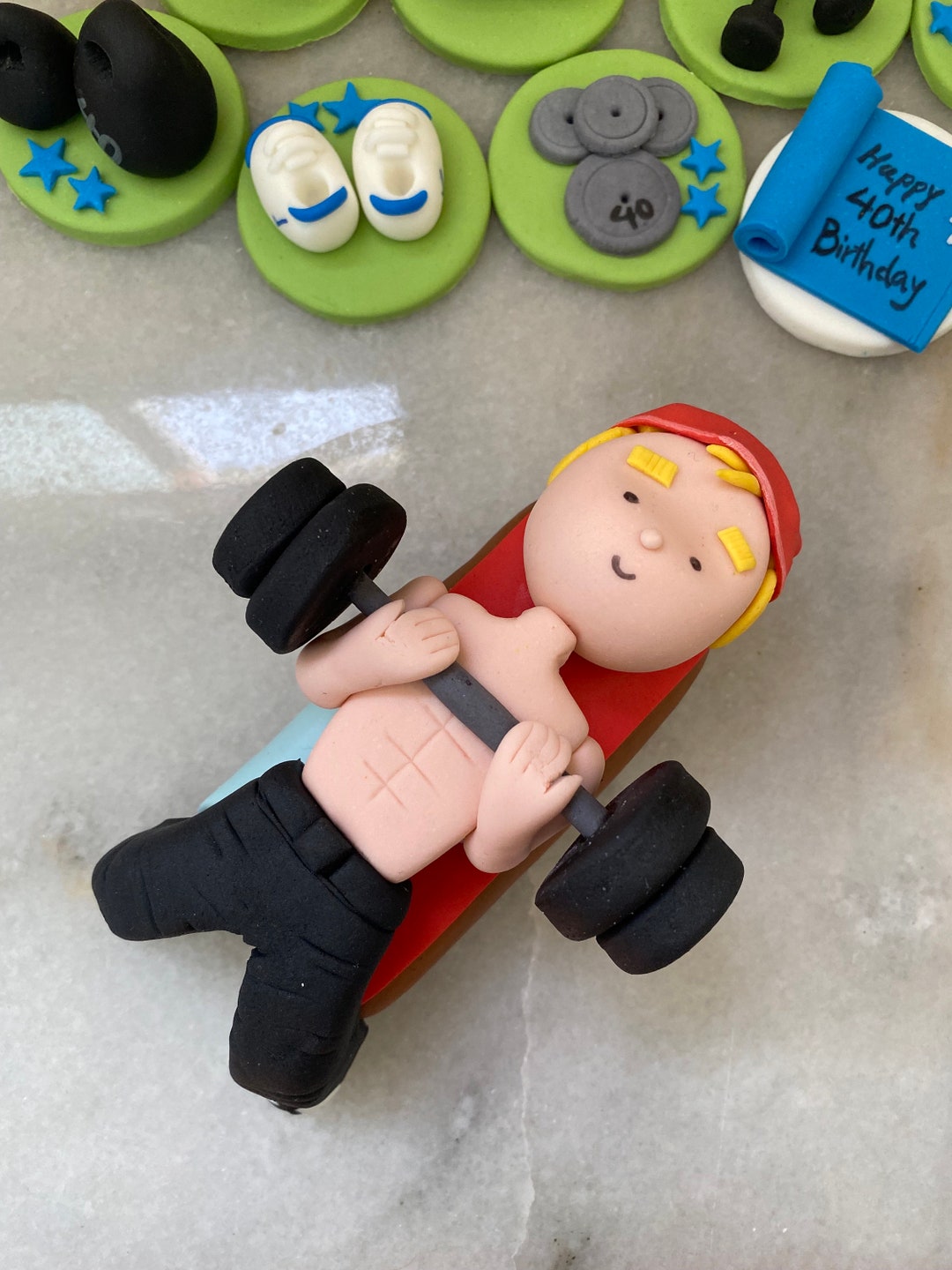 Gym Cake Topper , Edible Gym Cake Topper , Fondant Figurine Icing ...