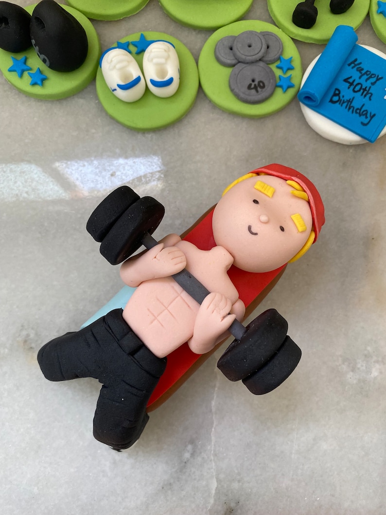Gym Cake Topper , Edible Gym Cake Topper , Fondant Figurine Icing ...
