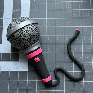 Fondant Microphone Cake Topper , Music Cake Decoration, Party ...