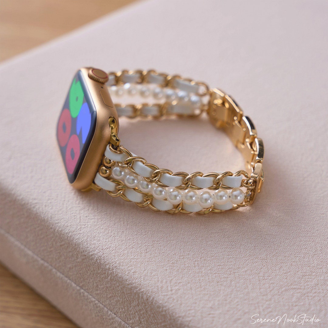 Pearl Apple Watch Band, Watches Bracelet for Women, Metal Apple Watch ...