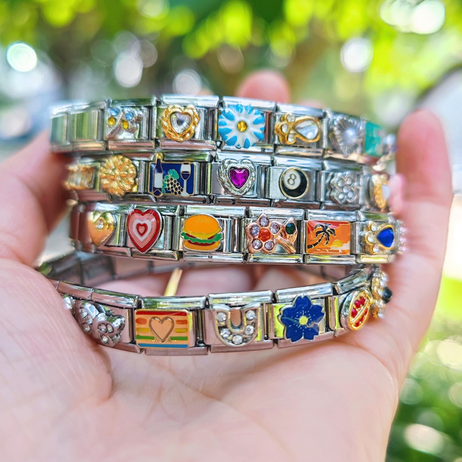 60 Styles Italian Charm Bracelet, Vintage Italian Bracelet, Stainless ...