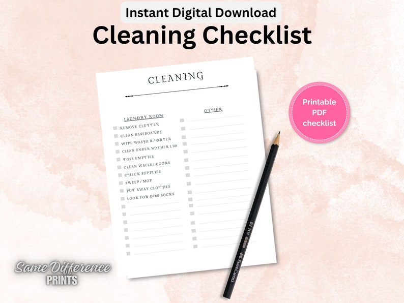 Printable Cleaning Checklist, Printable Cleaning Checklist, Printable ...
