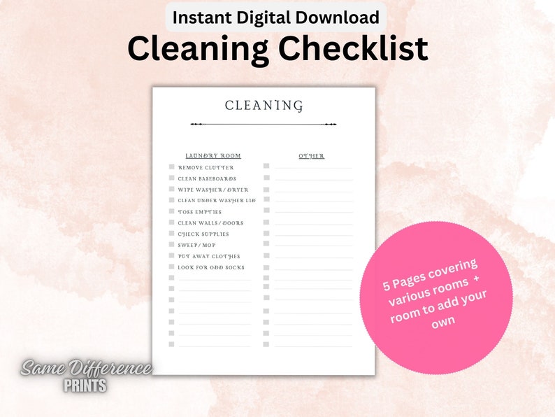 Printable Cleaning Checklist, Printable Cleaning Checklist, Printable ...