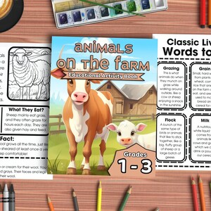 Animals on the Farm: Educational Activity Book - Etsy