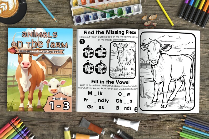 Animals on the Farm: Educational Activity Book - Etsy