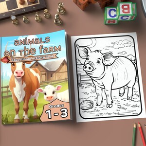 Animals on the Farm: Educational Activity Book - Etsy