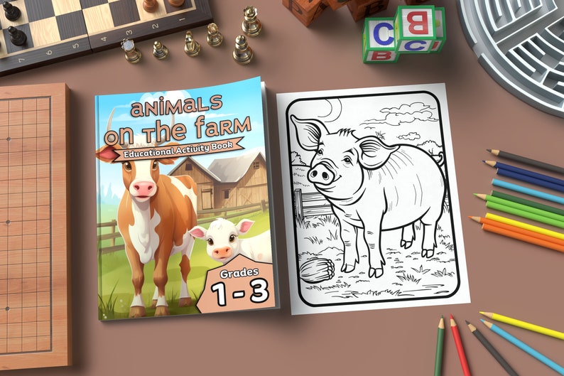 Animals on the Farm: Educational Activity Book - Etsy