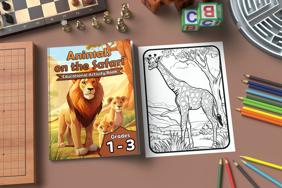 Animals on the Safari: Educational Activity Book - Etsy