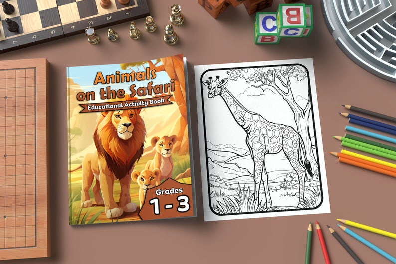 Animals on the Safari: Educational Activity Book - Etsy