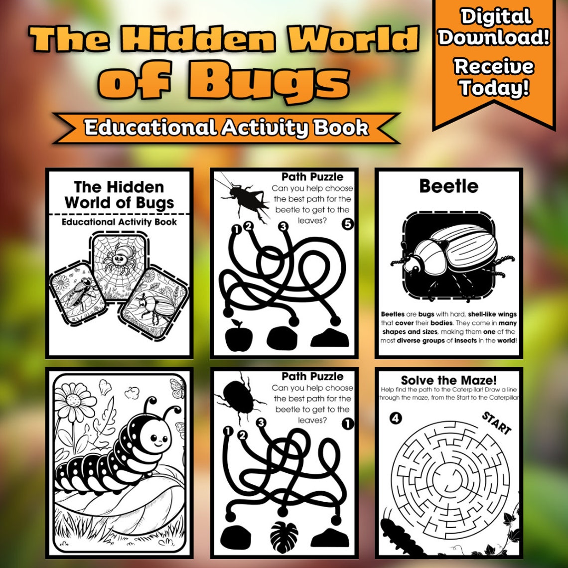 The Hidden World of Bugs: Printable Educational Activity Book - Etsy
