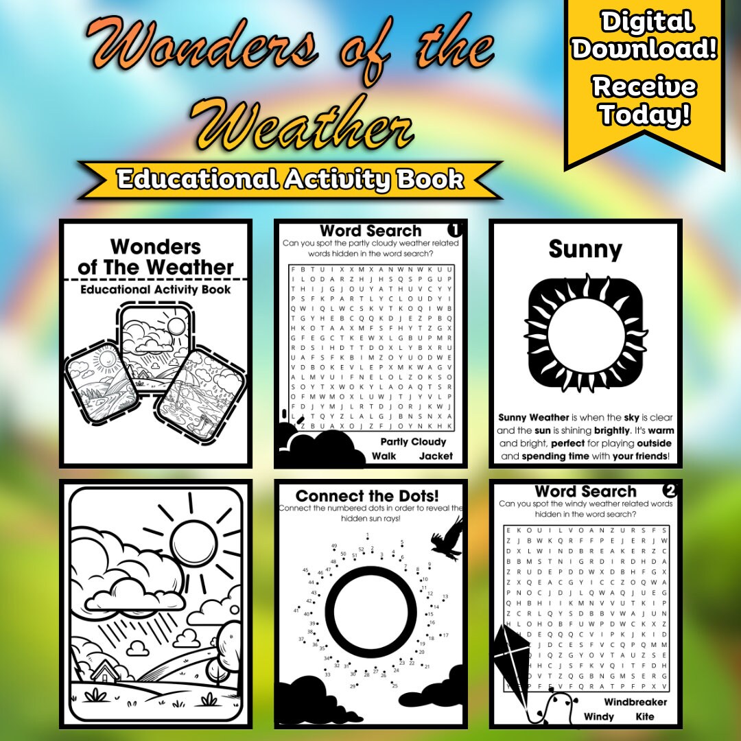 Wonders of the Weather: Printable Educational Activity Book - Etsy