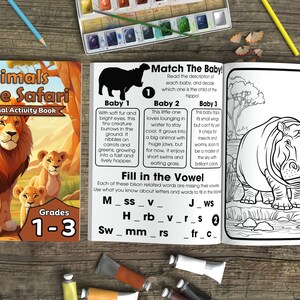 Animals on the Safari: Educational Activity Book - Etsy
