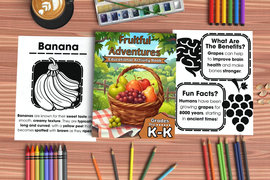 Fruitful Adventures: Educational Activity Book - Etsy