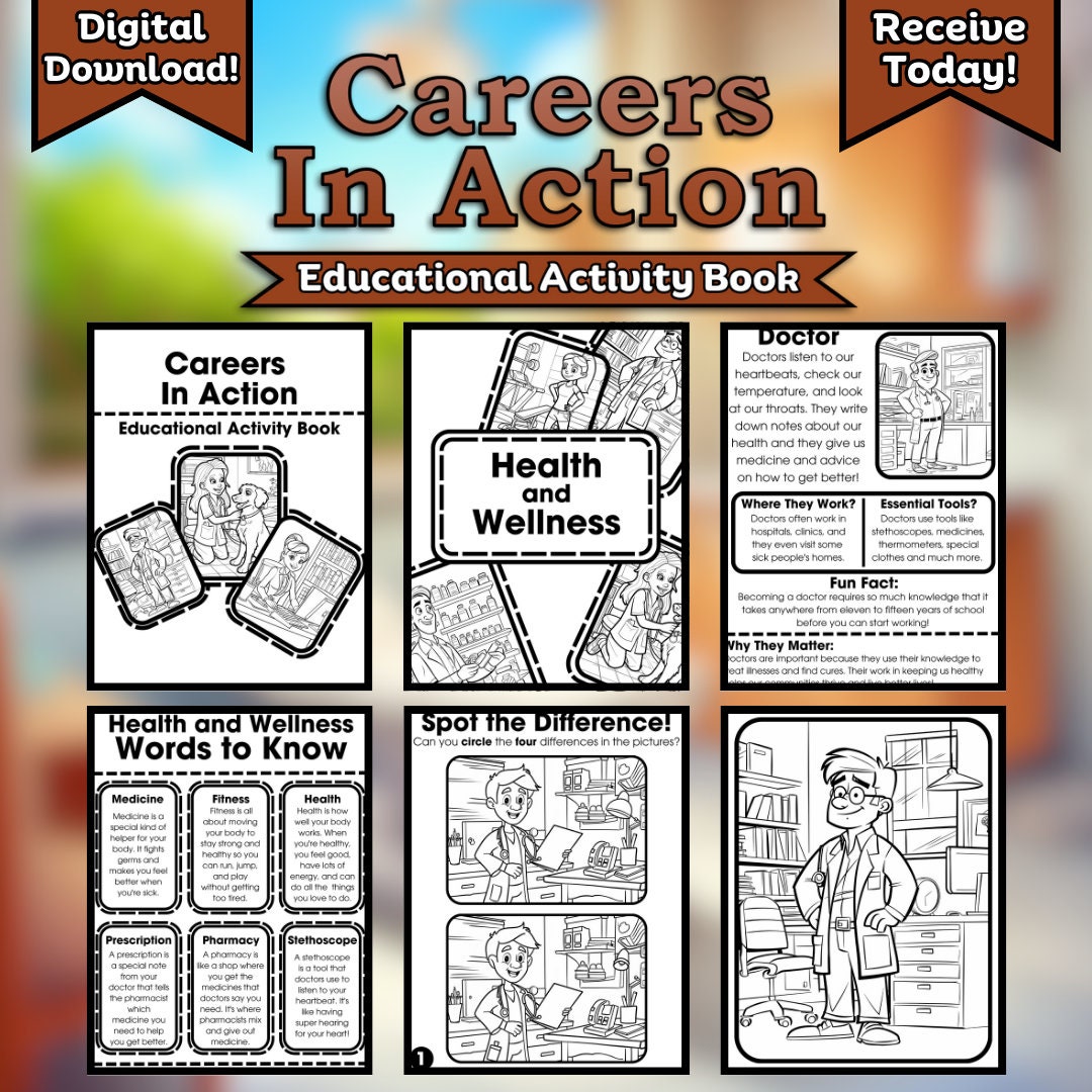 Careers in Action: Printable Educational Activity Book - Etsy