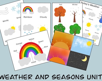 Digital Weather and Seasons Learning Unit: Mini Book, Flash Cards ...