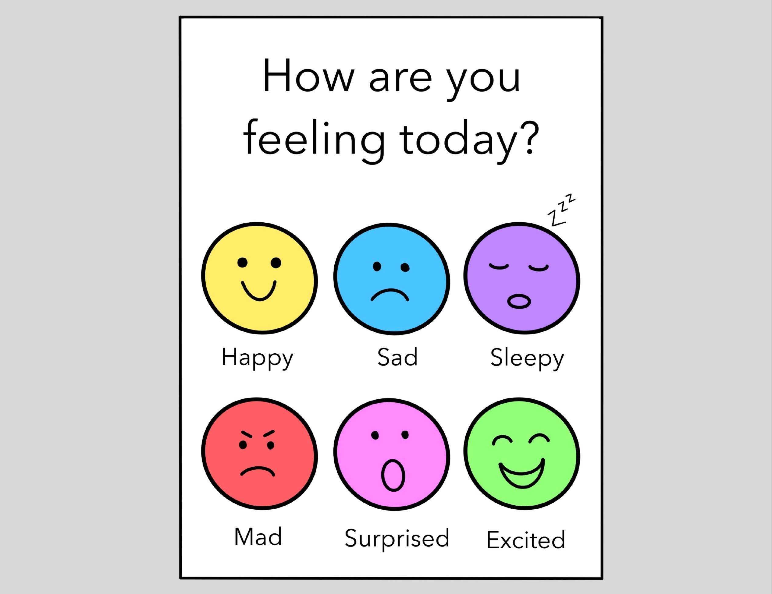 Feelings Chart - Etsy