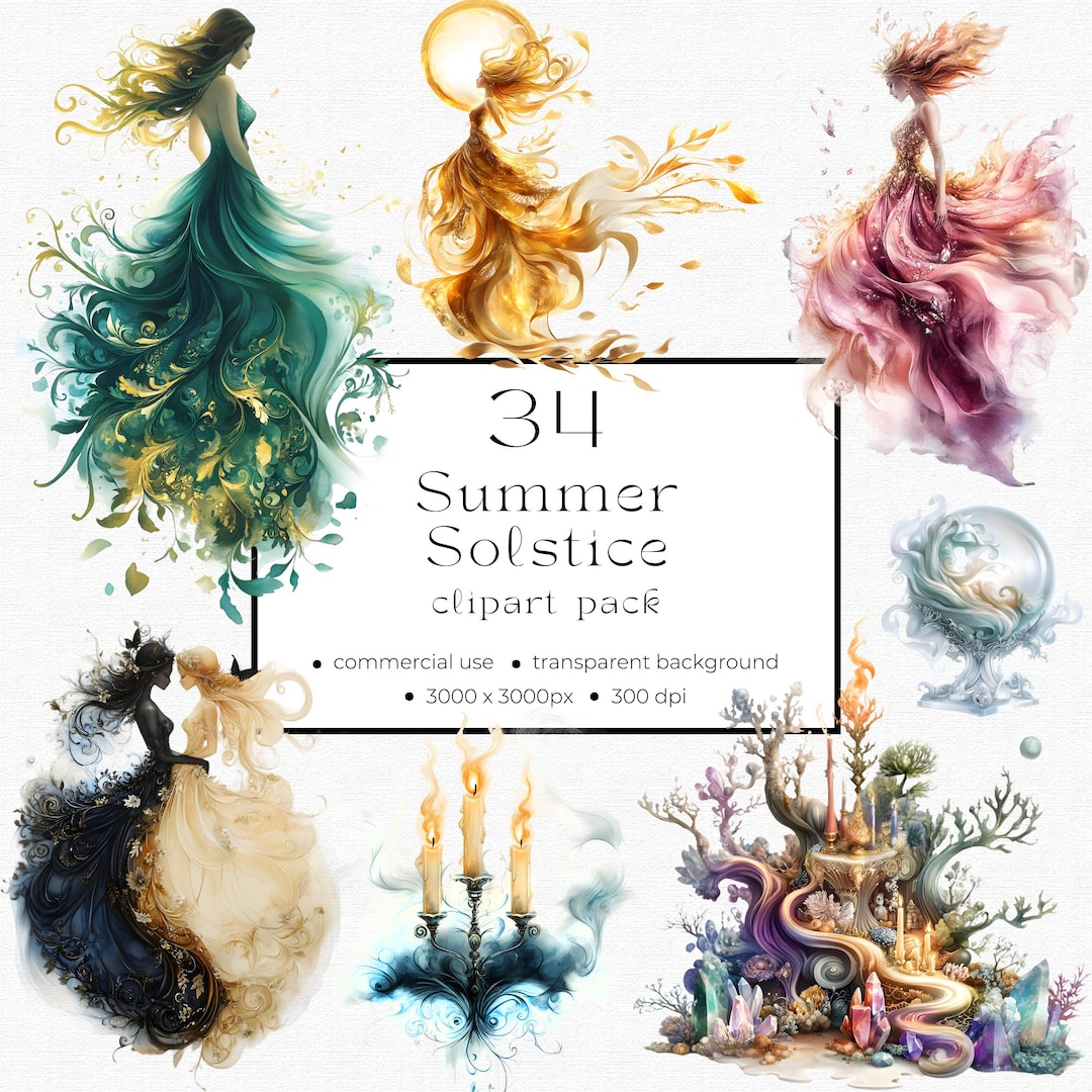 Summer Solstice Commercial Use Clipart INSTANT DOWNLOAD Solstice ...