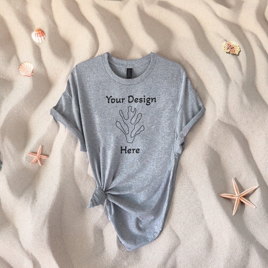 Gildan G5000 Grey T-shirt Mockup, Boho Aesthetic, Folded Shirt Mockup ...