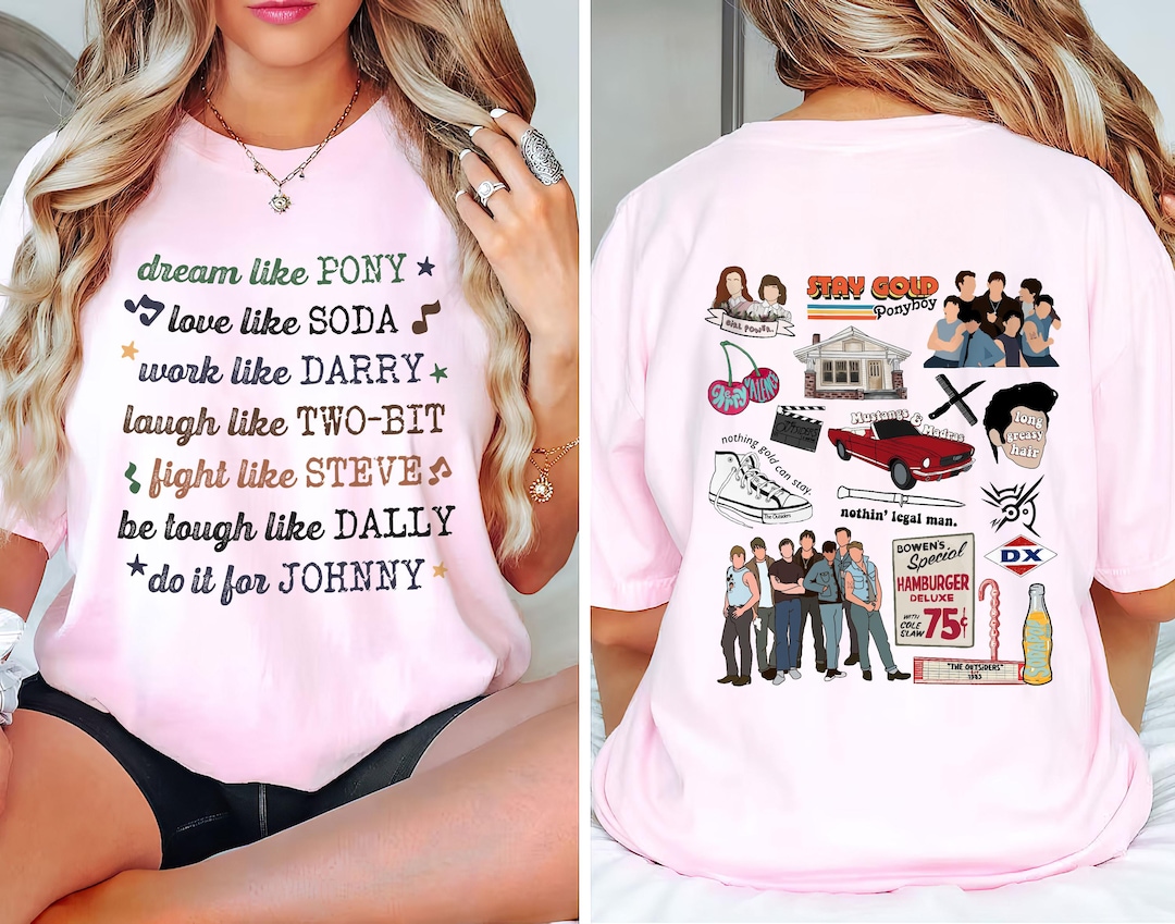 2 Side the Outsiders Shirt, the Outsiders Fan Gift, Classic 1980 Movie ...