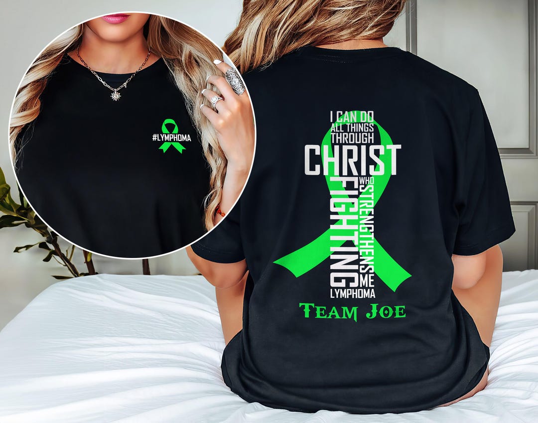 Custom Lymphoma Team Shirt, Green Cross Lymphoma Shirts for Christian ...