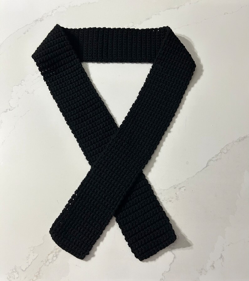 Crochet Black Scarf - Etsy