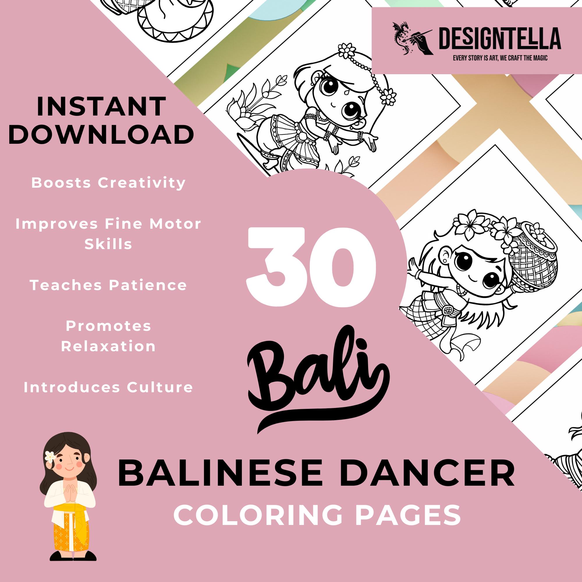 30 Balinese Dancer Coloring Pages for Kids Coloring Pages, Cartoon ...
