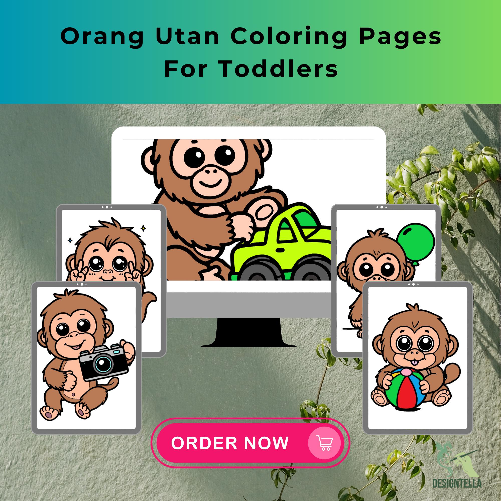 30 Orang Utan Coloring Pages for Toddlers | Kids. Coloring Pages, Cute ...
