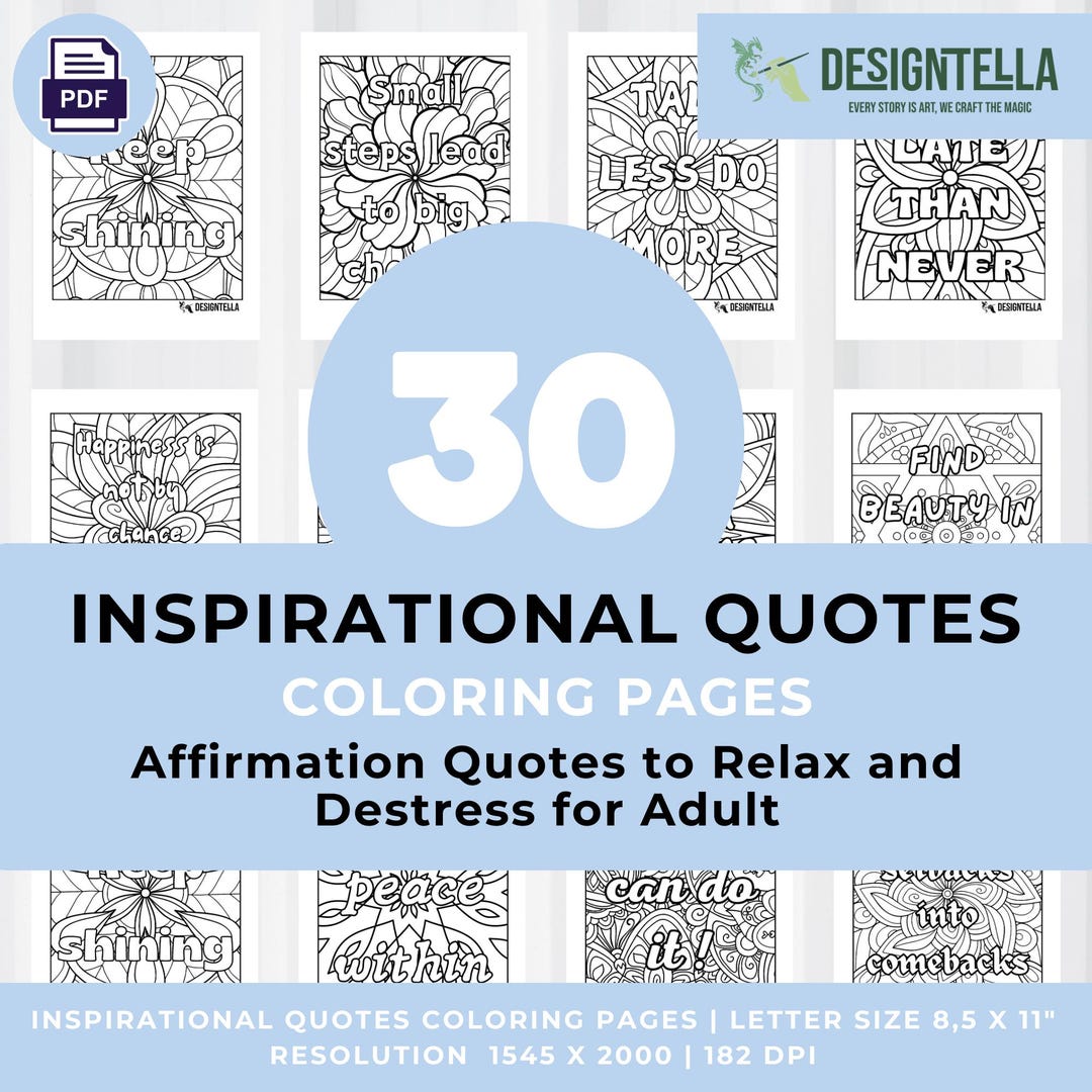 30 Inspirational Quotes Coloring Pages for Adults Coloring Pages ...