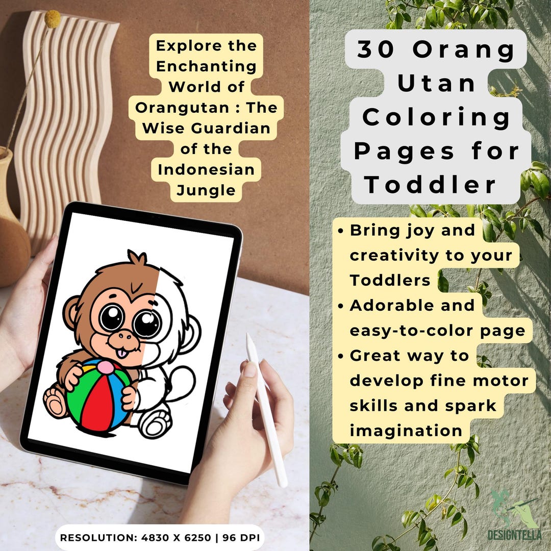 30 Orang Utan Coloring Pages for Toddlers | Kids. Coloring Pages, Cute ...