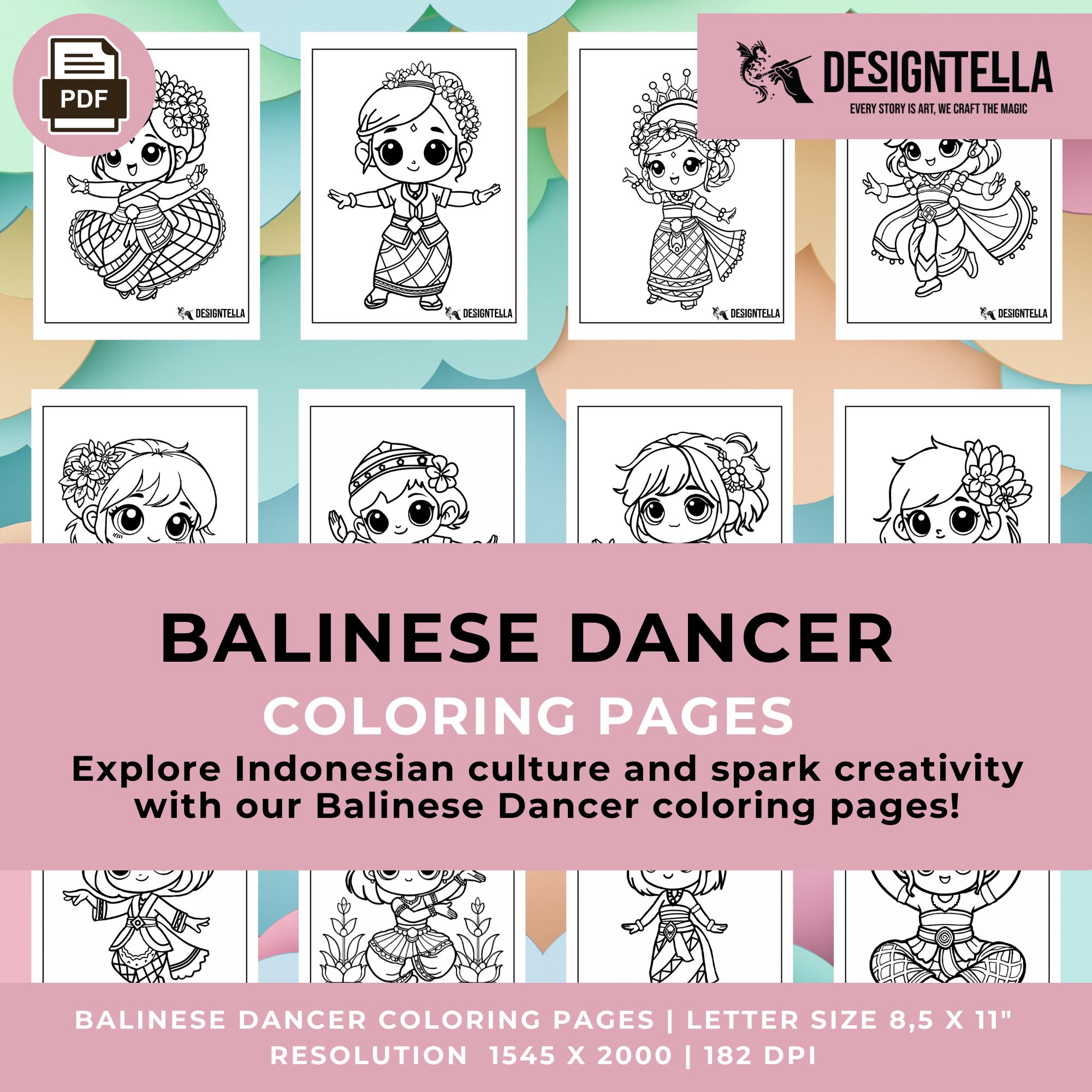 30 Balinese Dancer Coloring Pages for Kids Coloring Pages, Cartoon ...