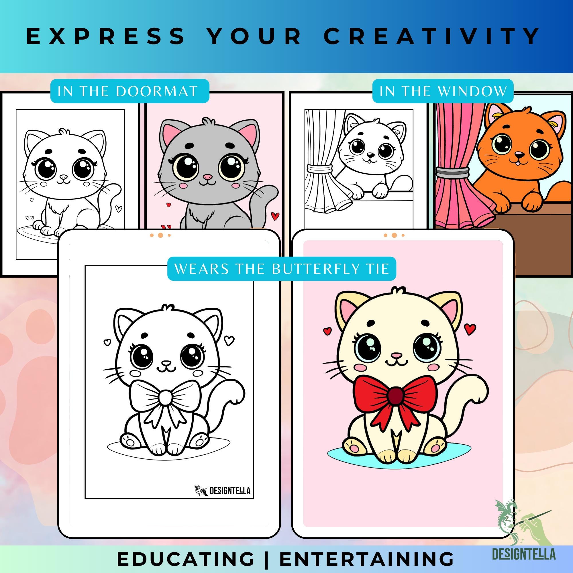 30 Cute Cat Coloring Pages for Toddlers Kids, Coloring Pages, Cute, Cat ...