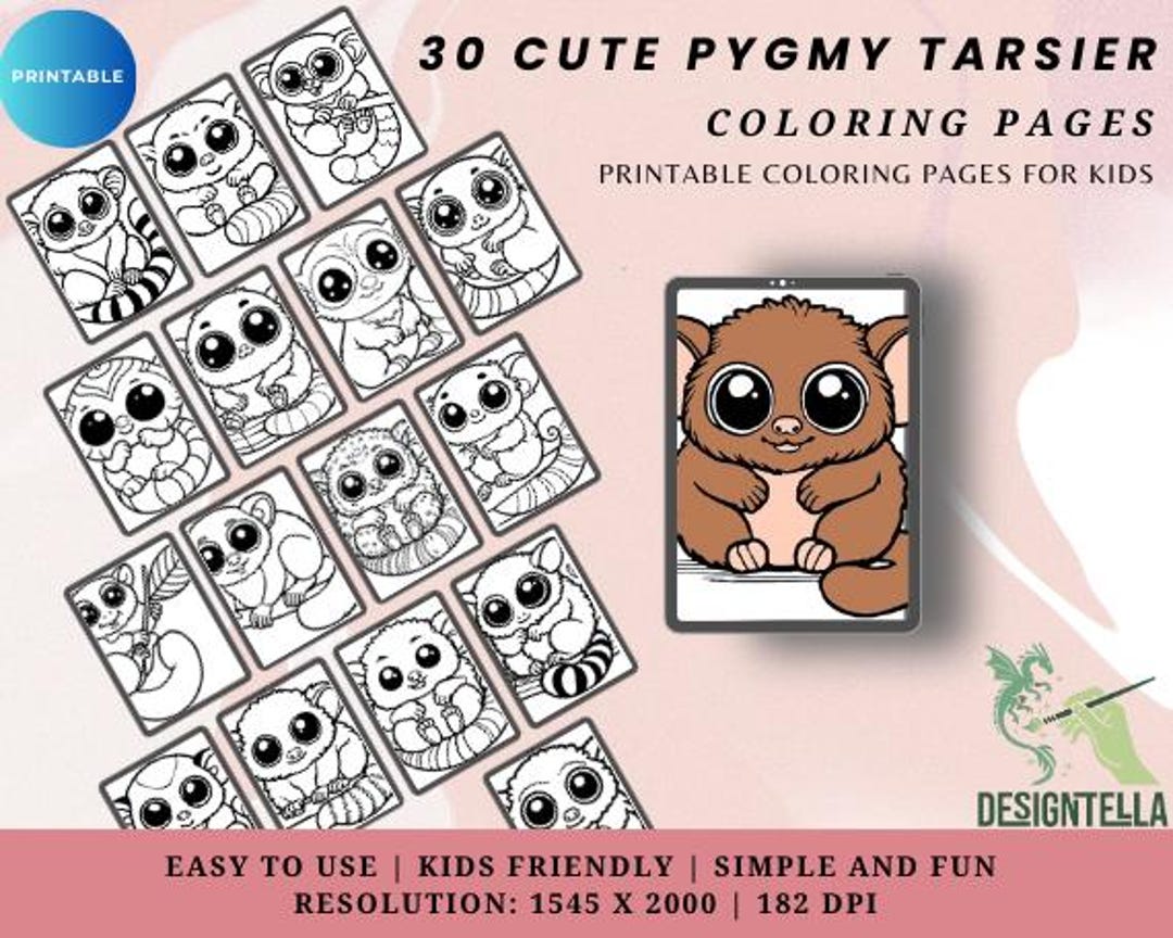 30 Cute Pygmy Tarsier Coloring Pages for Toddlers | Kids, Coloring ...