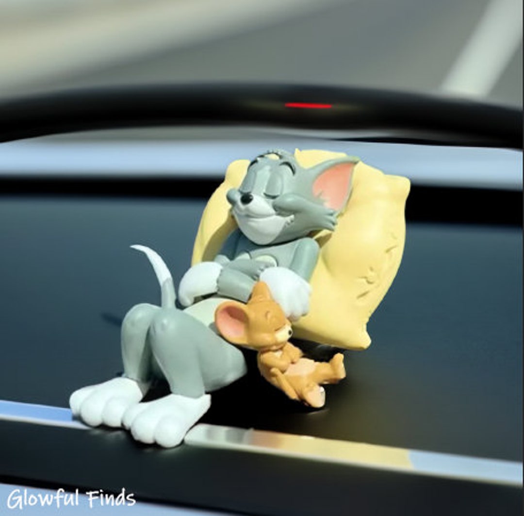 Tom and Jerry Inspired Car Dashboard Figurines Kawaii Handmade Cartoon ...