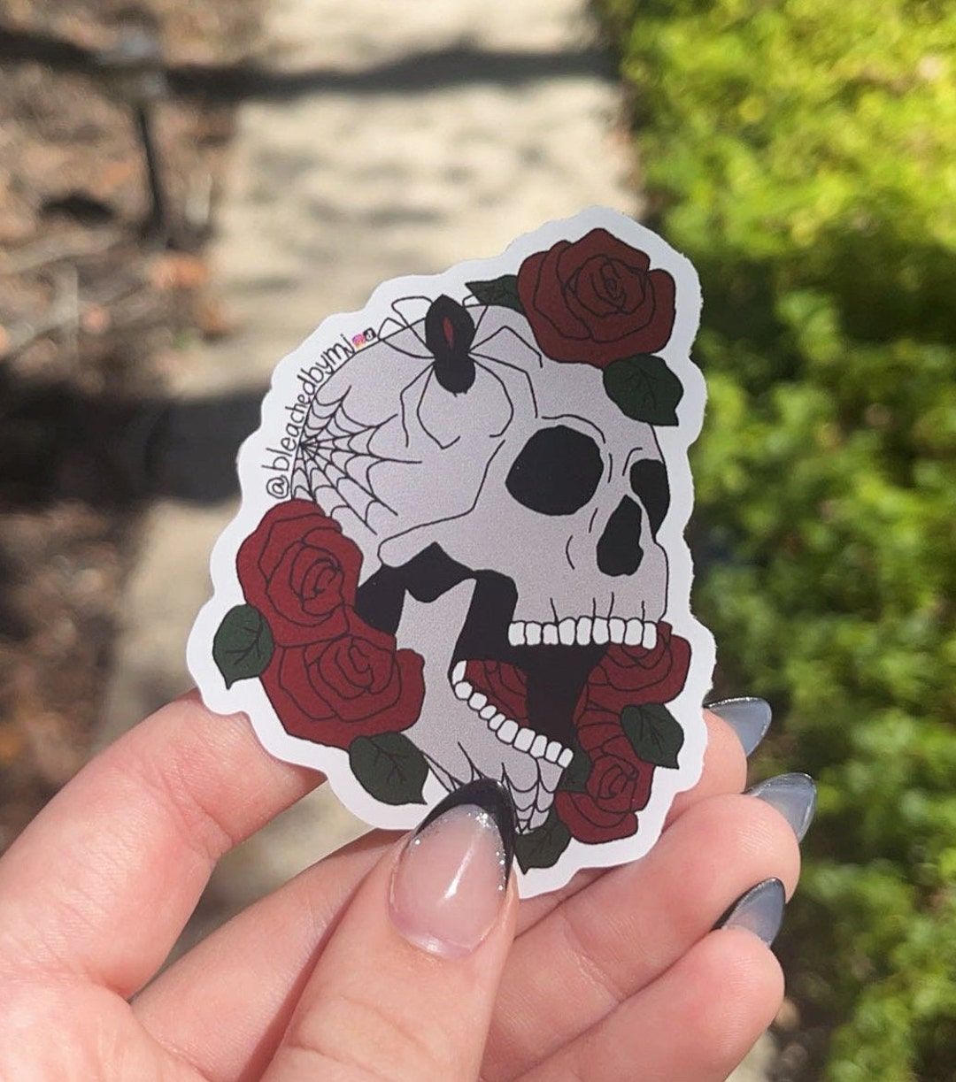 Skull Rose Logo Sticker - Etsy