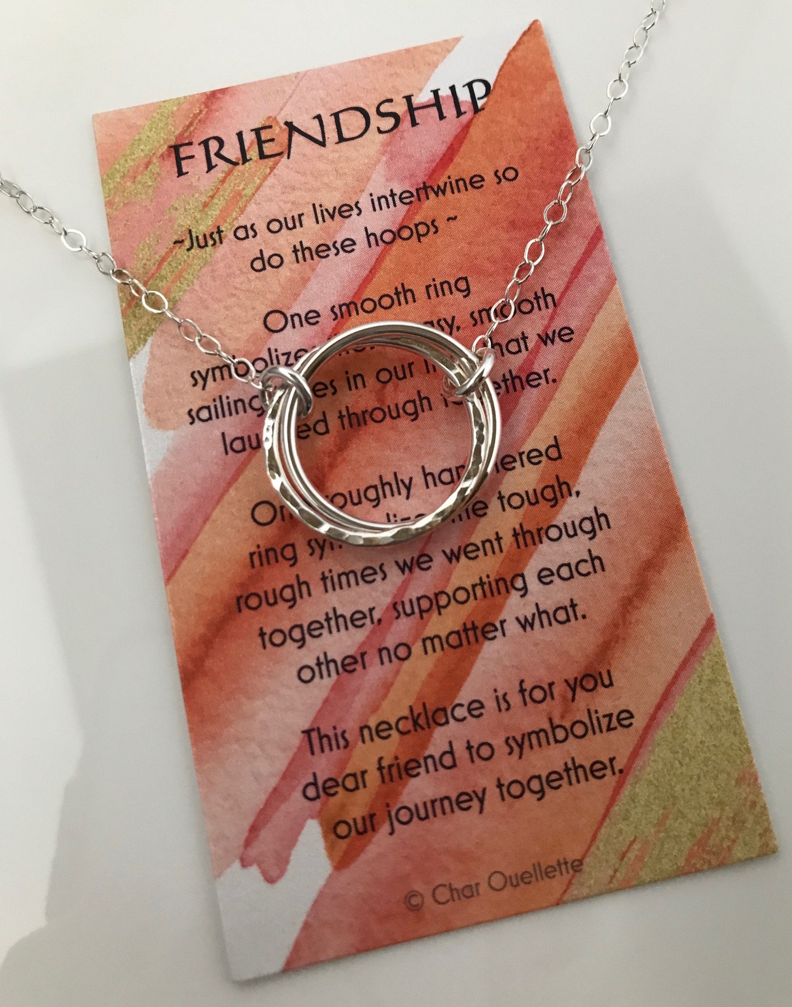 FRIENDSHIP JOURNEY Sterling Silver Circle Necklace with Poem | Etsy