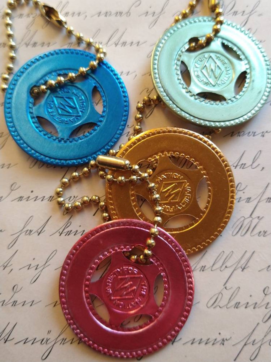 1pc Vintage good Luck Aluminum Token Key Chain / New Old Stock / Star ...