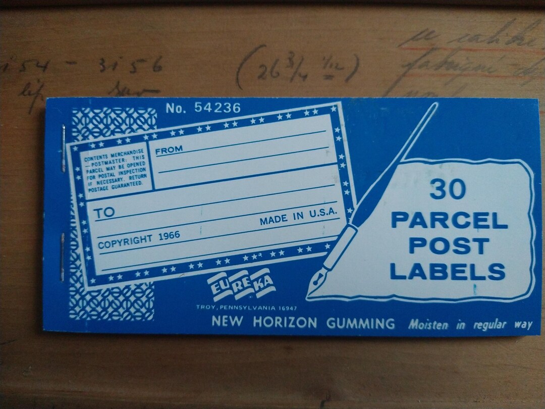 PARCEL POST Vintage 30pc Label Booklet / Blue and White / Junk Journal ...