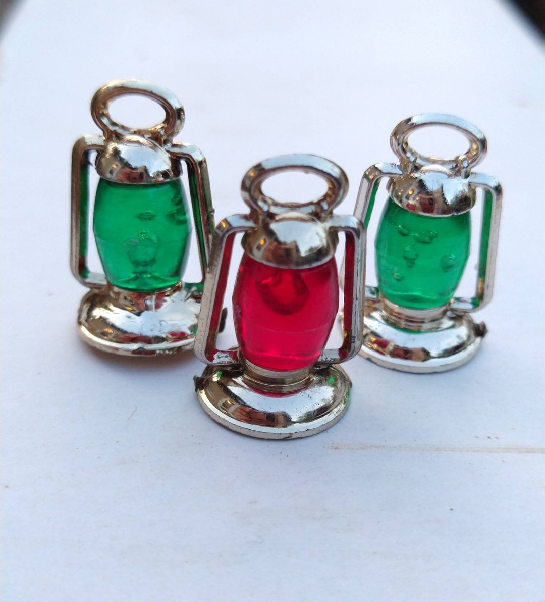 3pc STOP and GO Railroad Lantern Plastic Gumball Machine Vending Charms ...