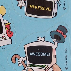 1980s COMPUTER Stickers : TWO Sheets of Vintage Stickers / Retro School ...