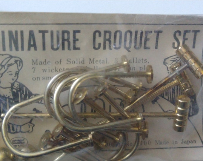 Miniature Brass Vintage Croquet Set / Made in Japan / Desktop ...