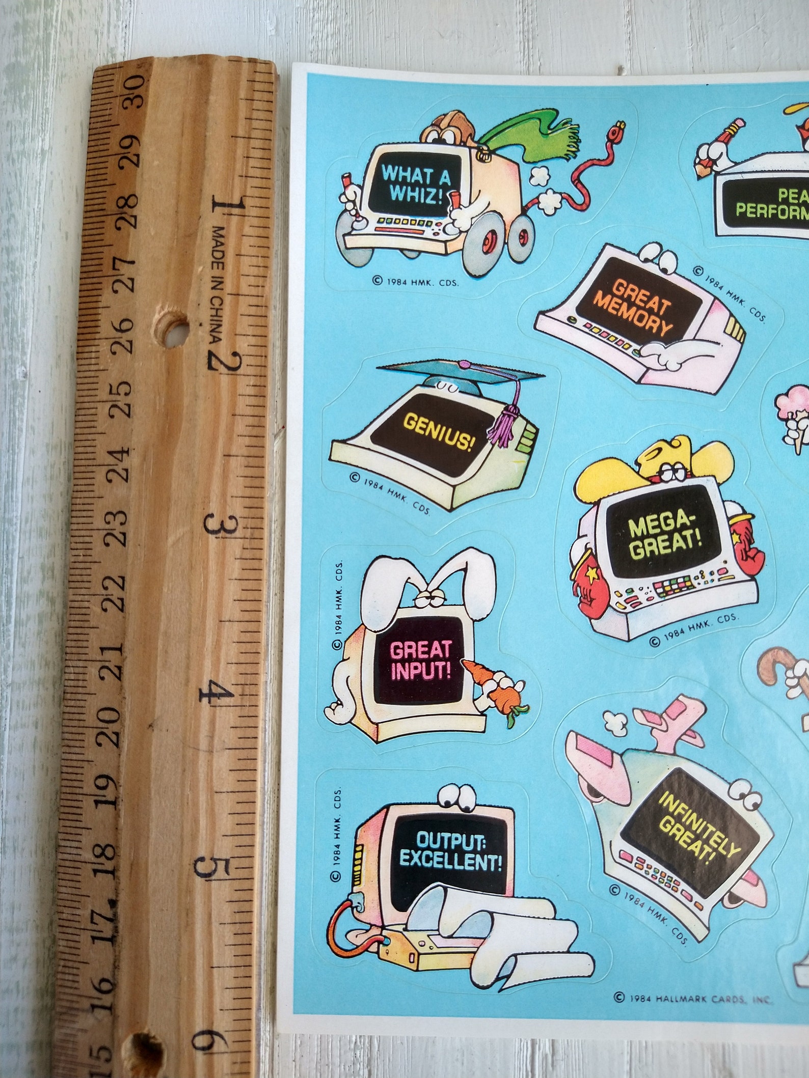 1980s COMPUTER Stickers : TWO Sheets of Vintage Stickers / Retro School ...