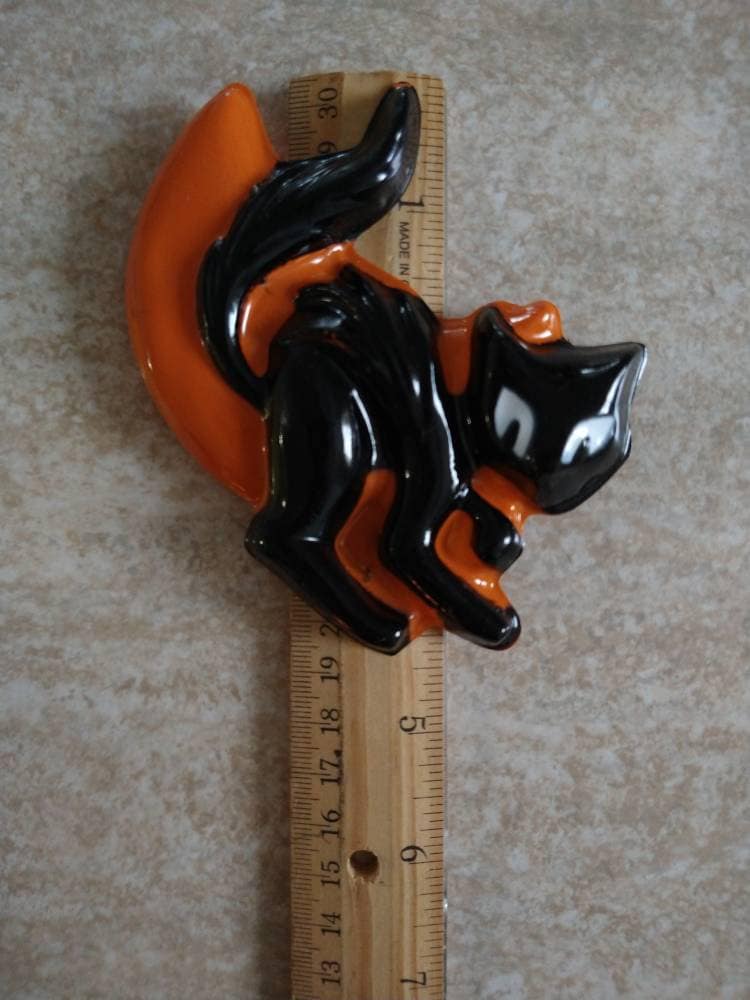 3pc or 6pc Vintage Scaredy Cat + Crescent Moon Decoration / Cake Pop ...