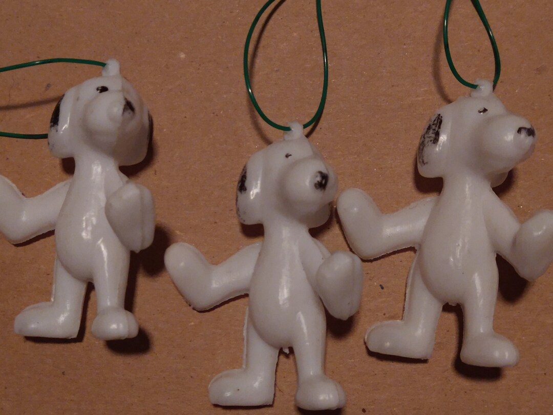 3pc Snoopy-style Vintage Plastic Blow Mold Ornament / Lot Snoopy Dog ...