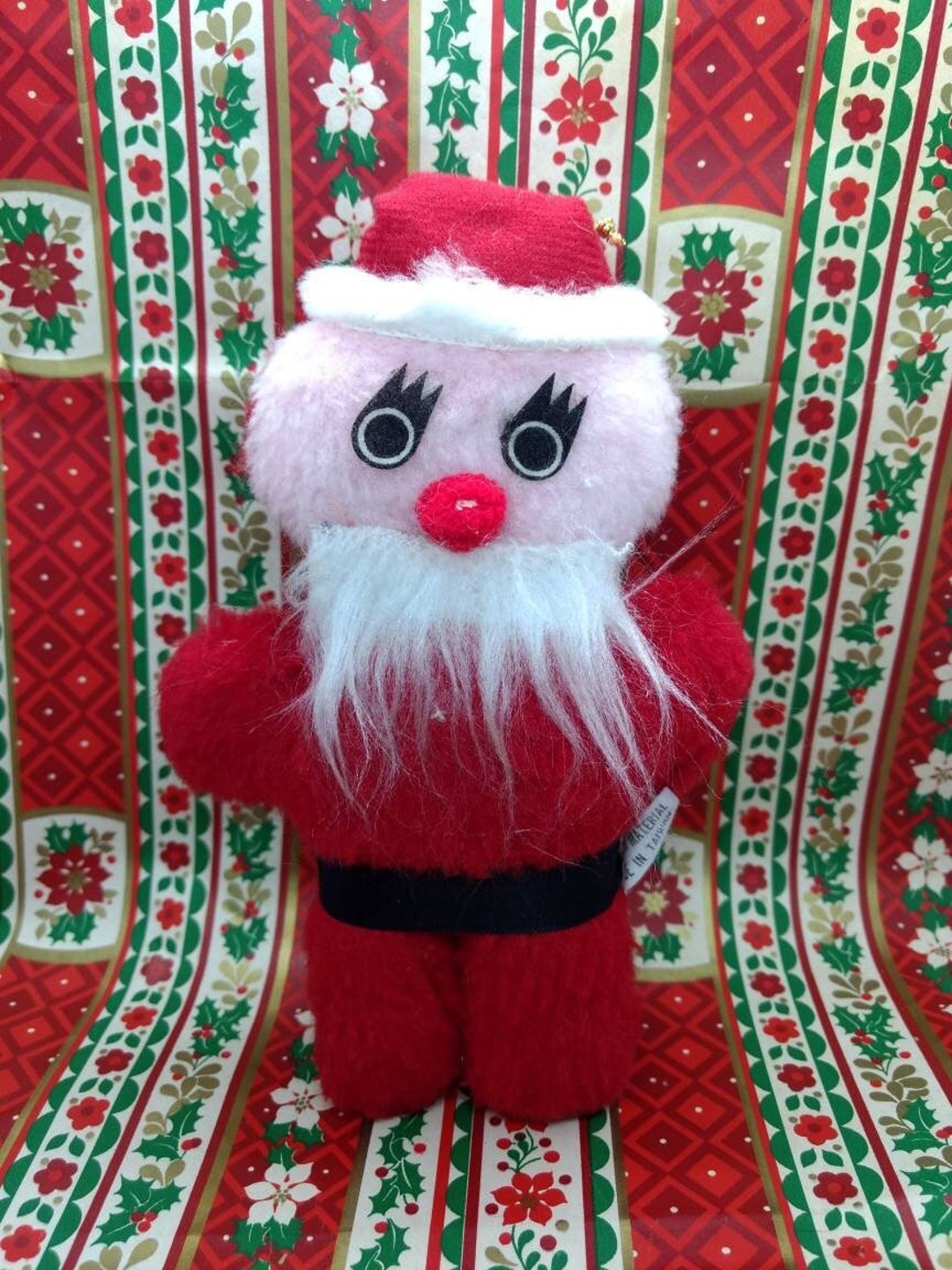 2pc Vintage 1980s Plush SANTA CLAUS Kitsch Ornament Decoration - Etsy