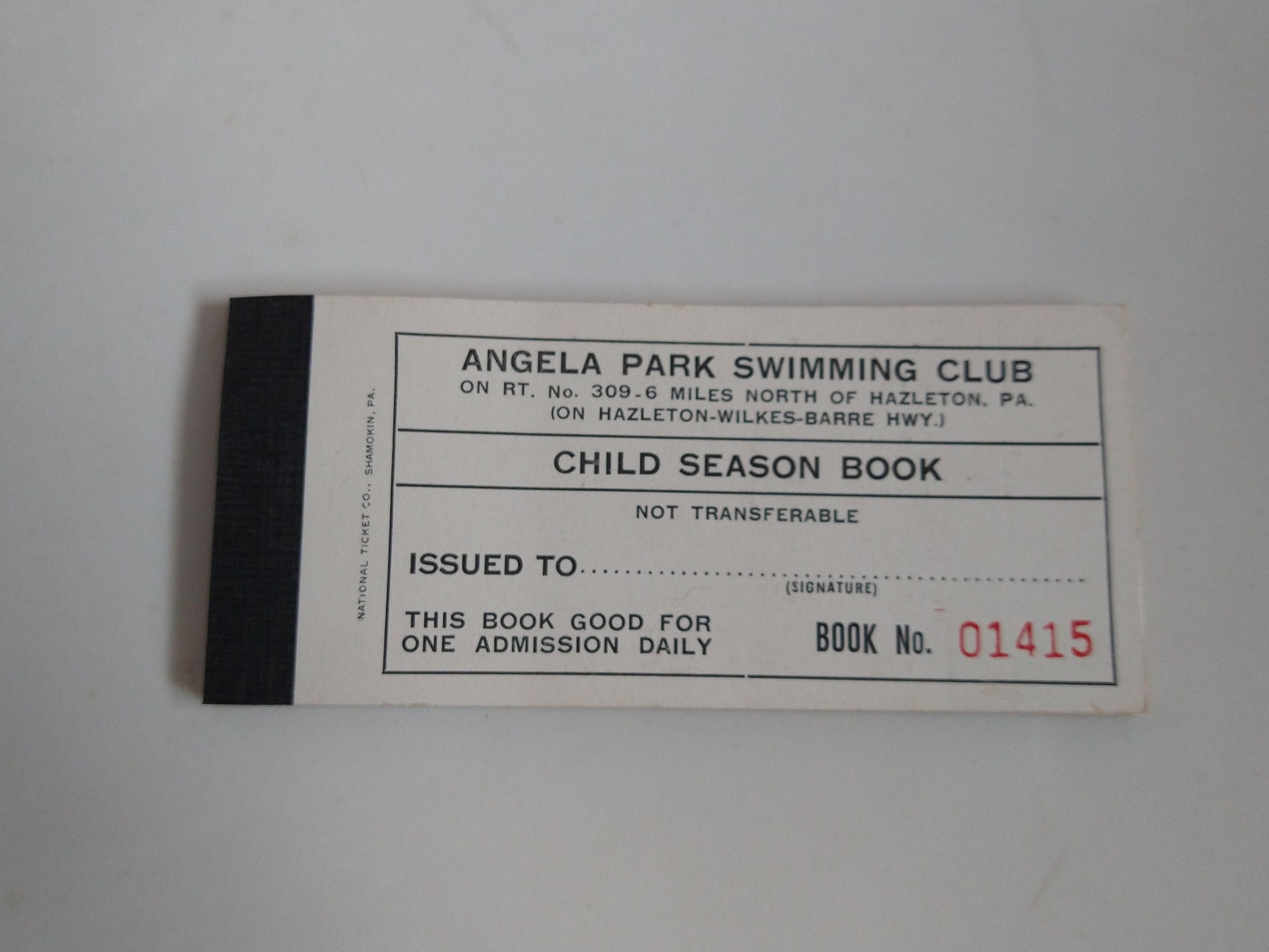 Vintage ANGELA PARK Swimming Club Ticket Booklet Book or Pages / Child ...