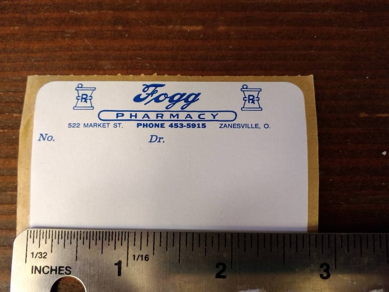 10pc Vintage Ohio FOGG Pharmacy Adhesive Sticker Labels / | Etsy