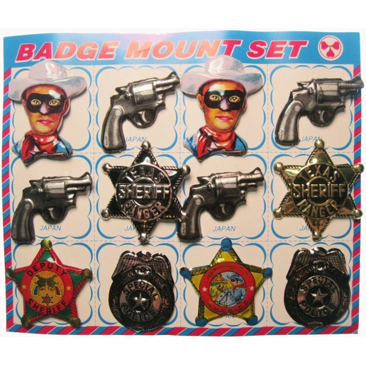 Lone Ranger Sheriff Western Tin Litho Badge Sheet New Old - Etsy