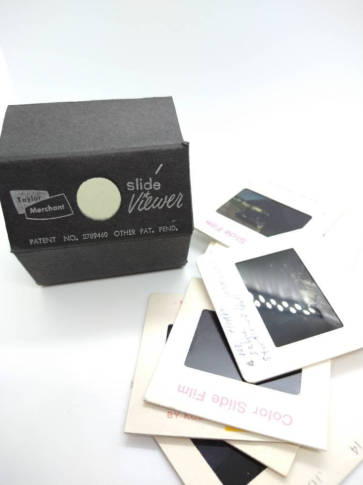 Vintage Fold-up Cardboard Slider Viewer + 12pc Vintage Slides / Made in ...