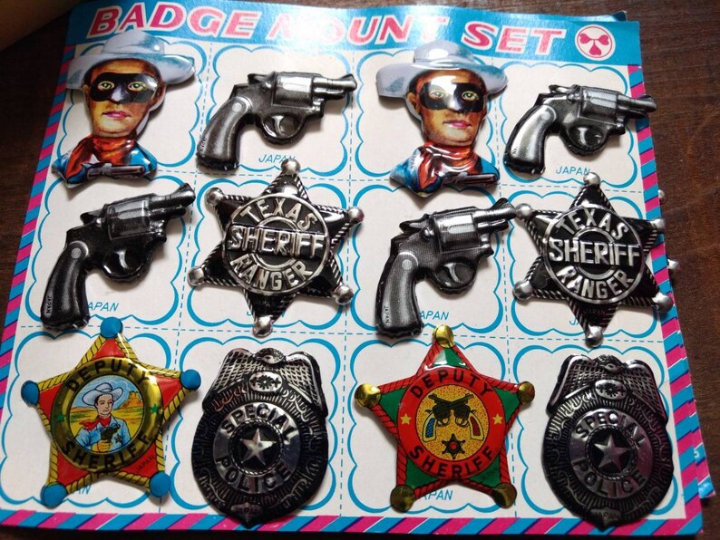 Lone Ranger Sheriff Western Tin Litho Badge Sheet New Old - Etsy